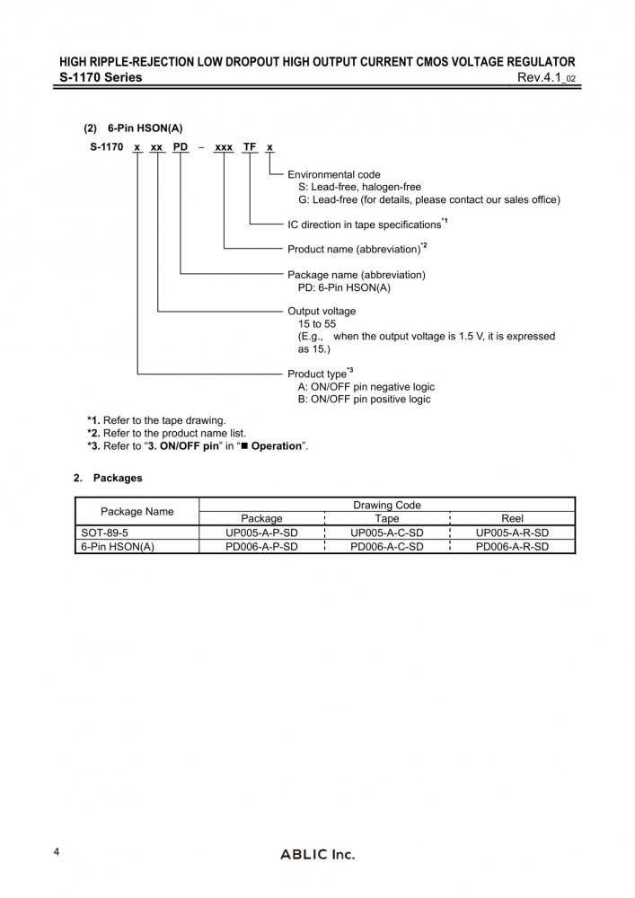 S-1170 datasheet page 4