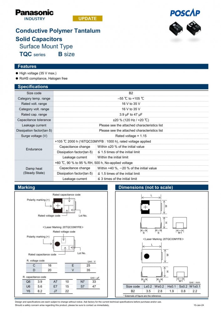 PANASONIC TQC series datasheet page 1