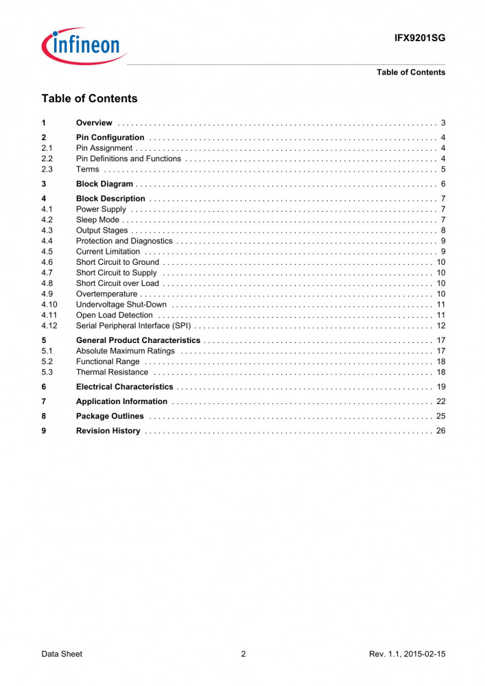 IFX9201SG datasheet page 2
