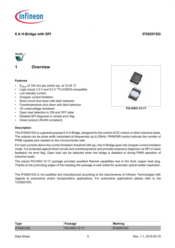 IFX9201SG datasheet page 3
