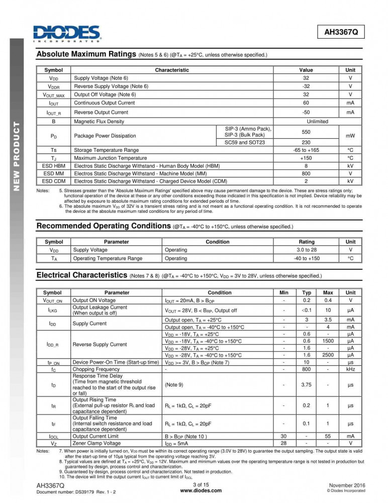AH3367Q datasheet page 3