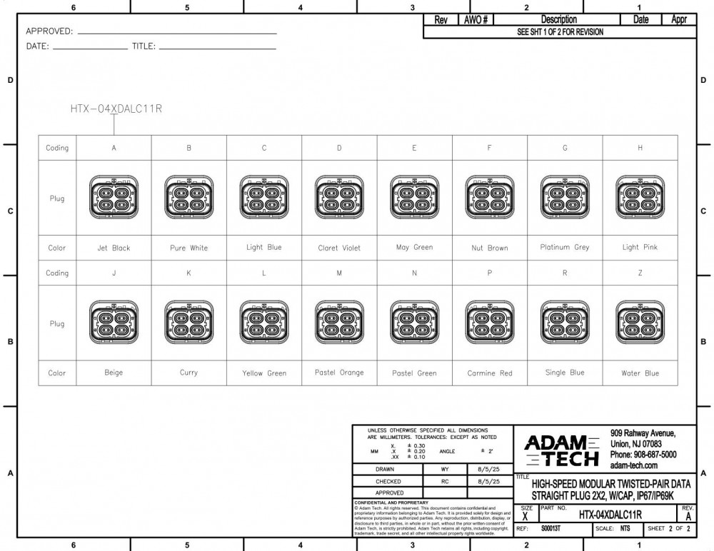 ADAM TECH HTX-04XDALC11R technical drawing, page 2