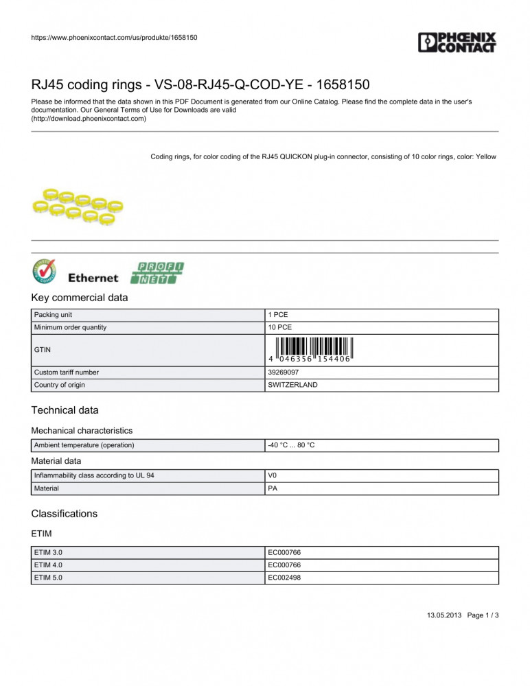 Phoenix Contact 1658150 product document image 1