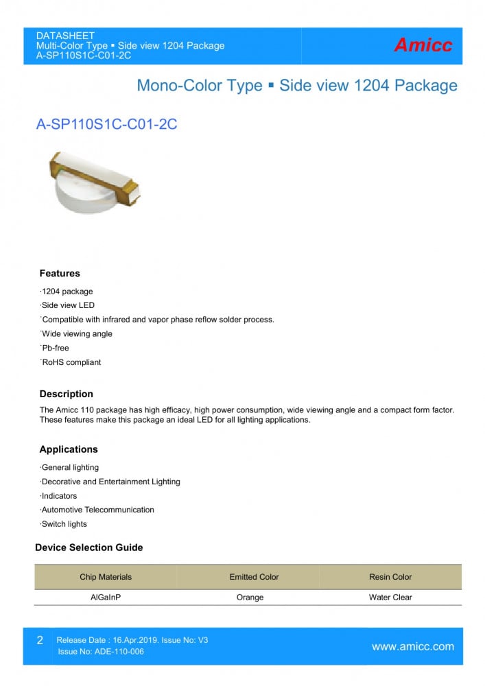 A-SP110S1C-C01-2C approval sheet page 2