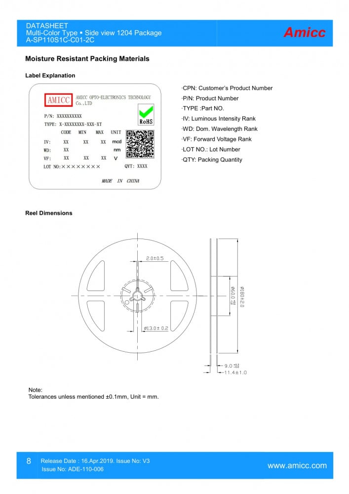 A-SP110S1C-C01-2C approval sheet page 8