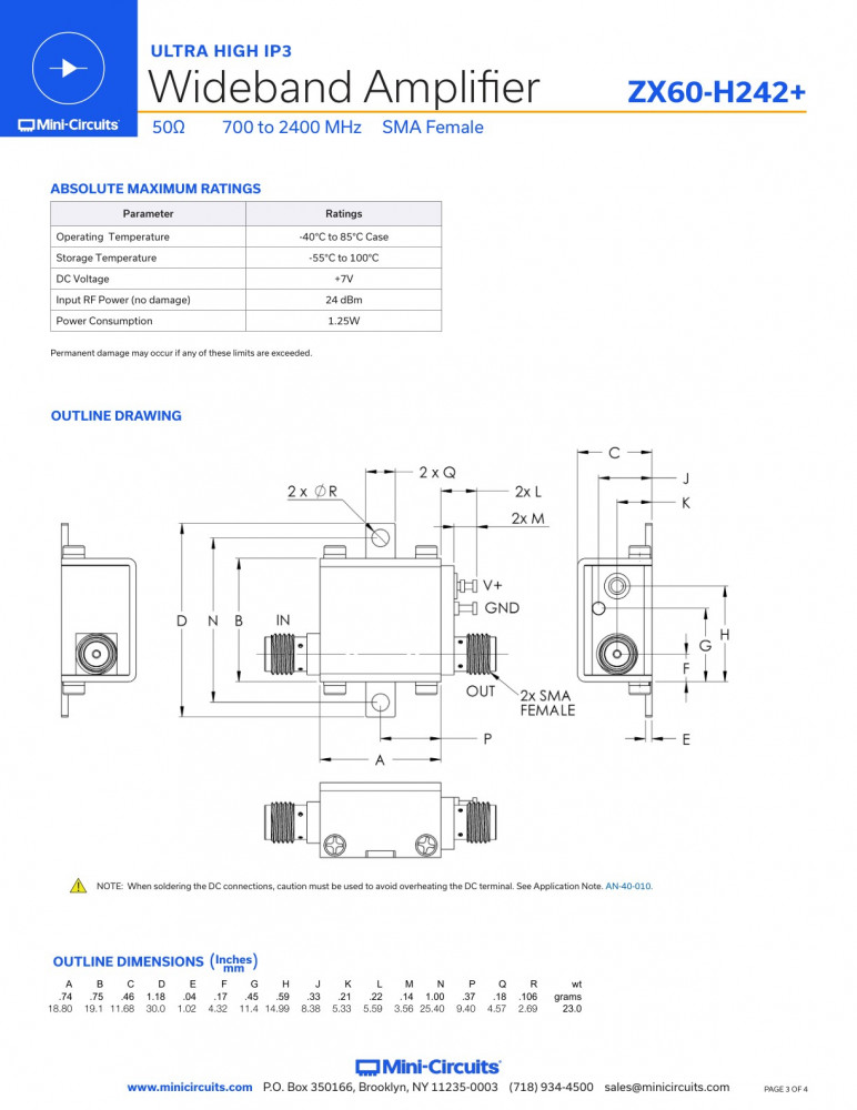 ZX60-H242+ datasheet page 3