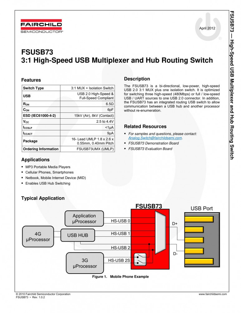 FSUSB73 technical document page 2