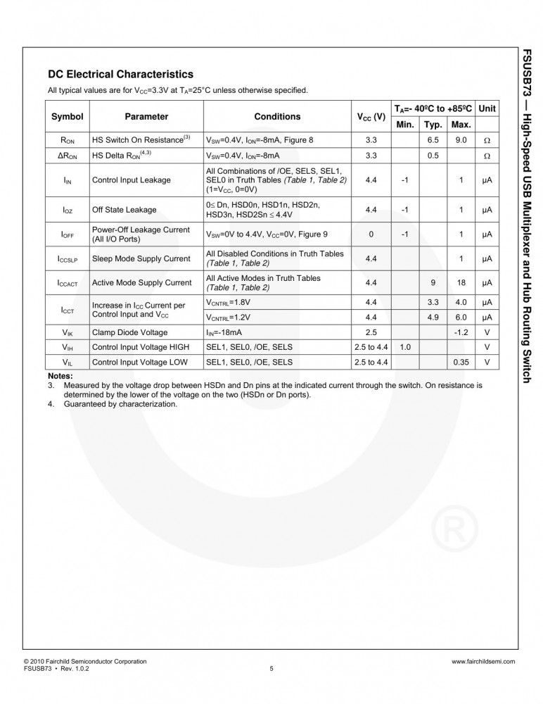 FSUSB73 technical document page 6