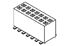 Slim-Grid Receptacle, 8 Circuits, Surface Mount, Vertical, 0.76µm Gold (Au) Plated, Tube, Lead-Free
