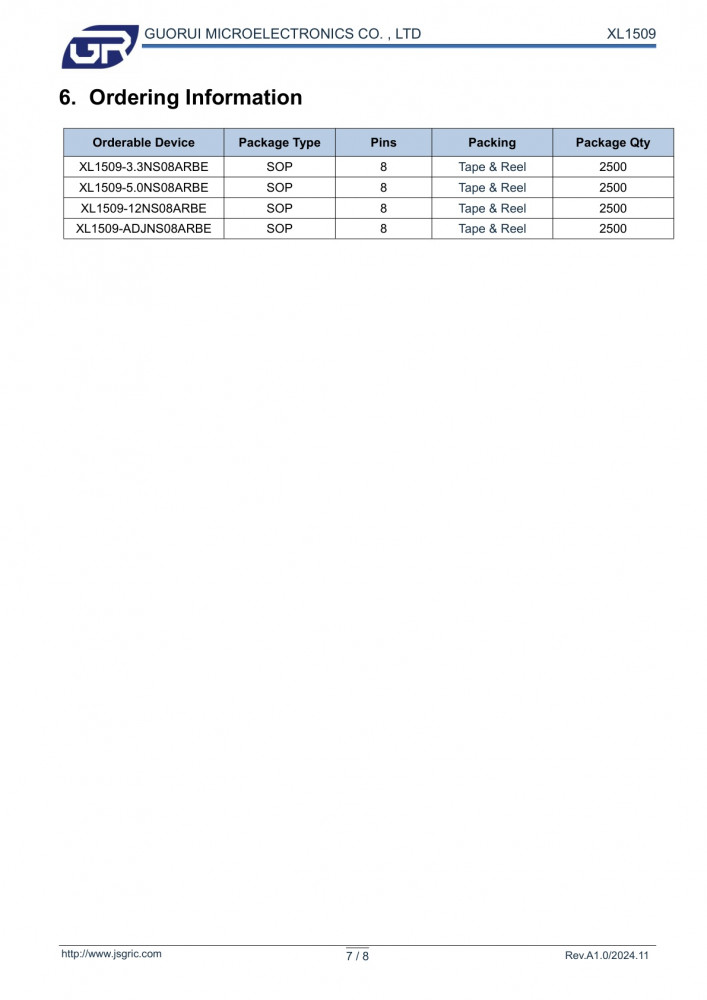 XL1509 datasheet page 7