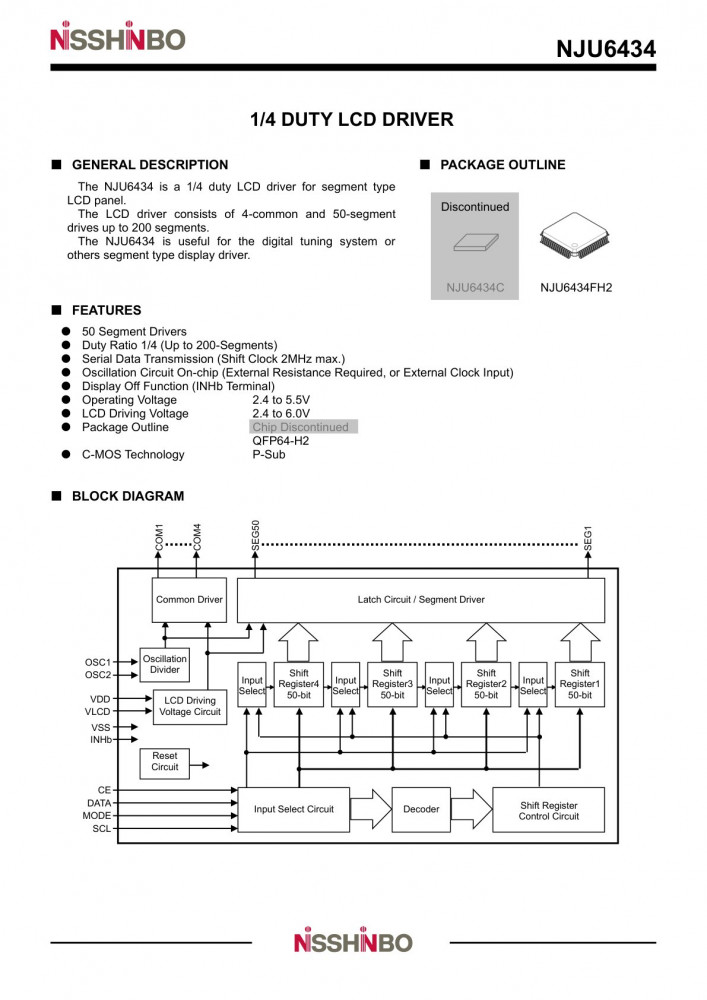 NJU6434 datasheet page 1