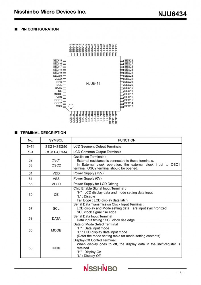 NJU6434 datasheet page 3