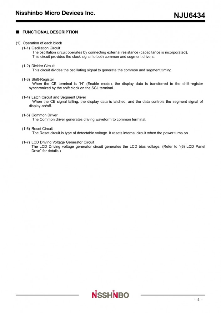 NJU6434 datasheet page 4