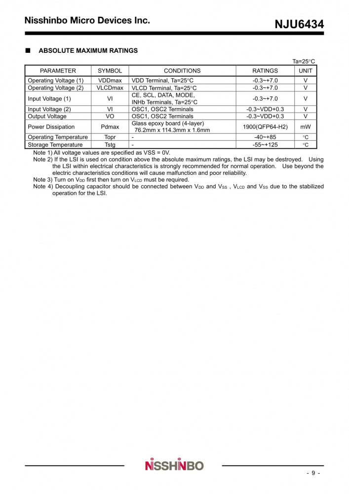 NJU6434 datasheet page 9
