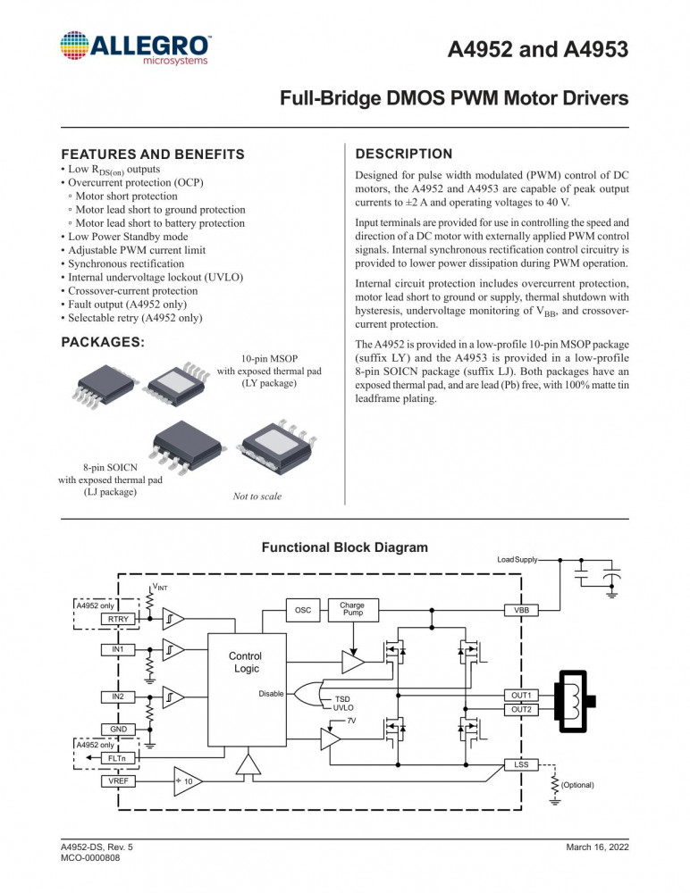 A4952 A4953 datasheet page 1