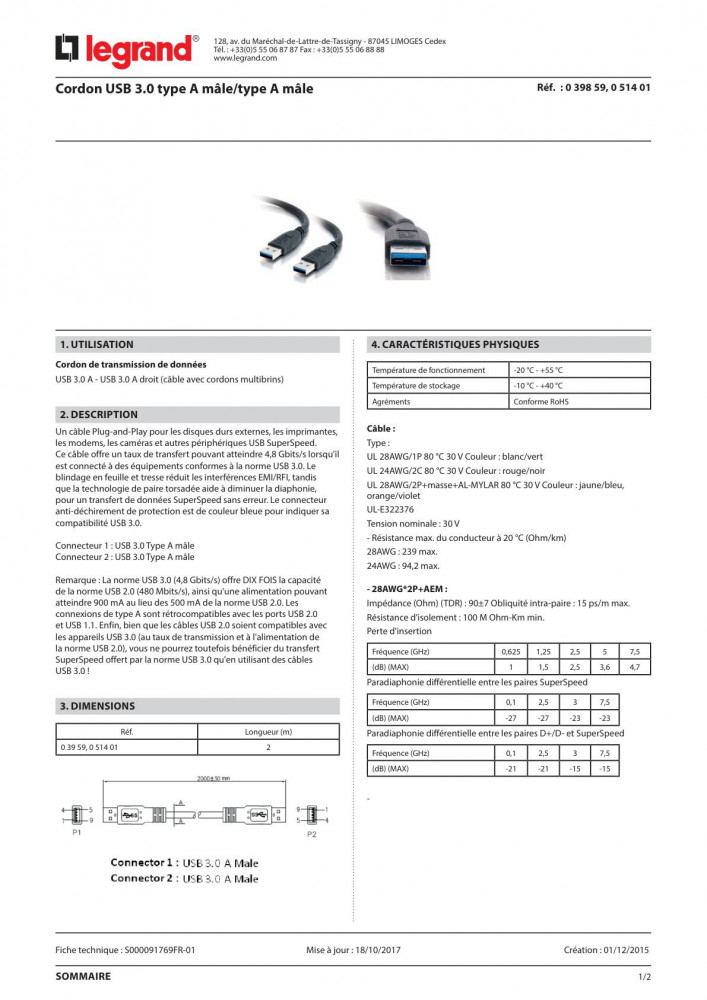 Legrand 051401 product document page 1
