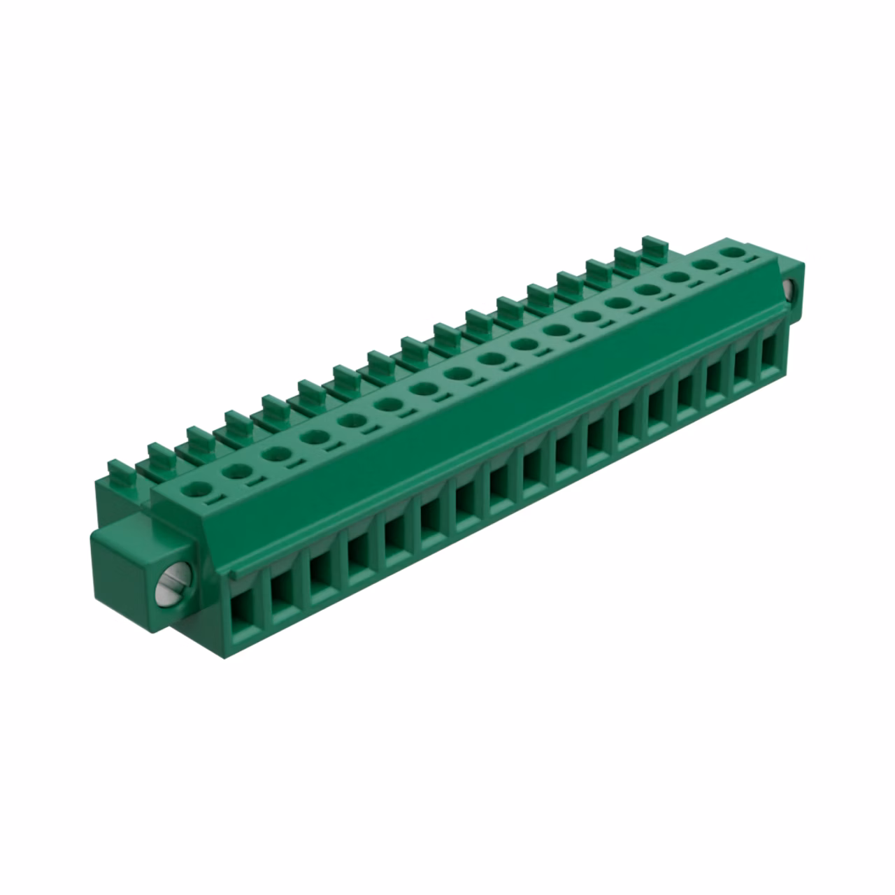 3.81mm Pitch Eurostyle Horizontal Plug, with Retention Screws, Green Housing, 17 Circuits for sale