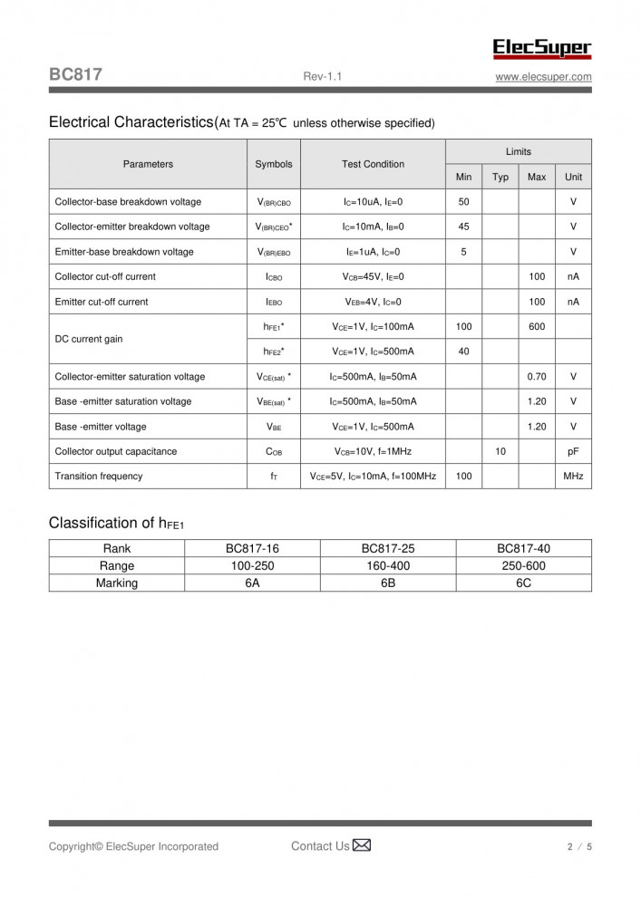 BC817-40 datasheet page 2
