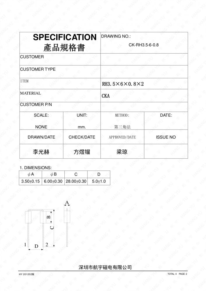 RH3.5 approval document page 2