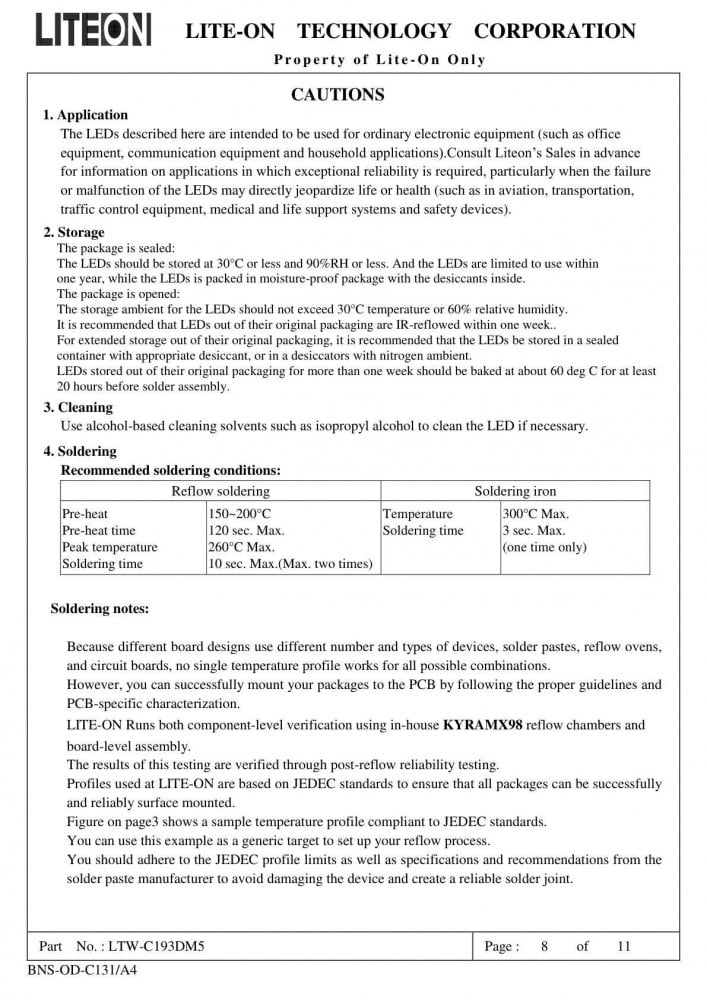 LTW-C193DM5 datasheet page 8