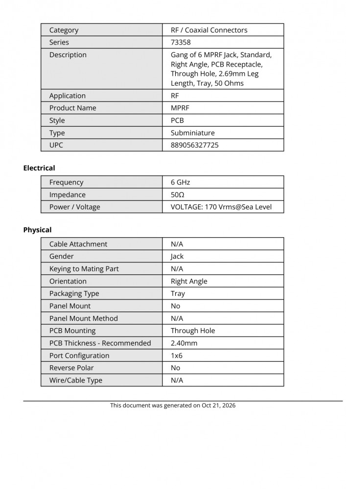 MOLEX 733581043 technical document page 2