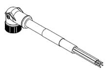 Mini-Change Single-Ended Cordset, 5 Poles, Female (90°) to Pigtail, 20-16 AWG, DeviceNet Mid Cable, 5.0m (16.40') Length