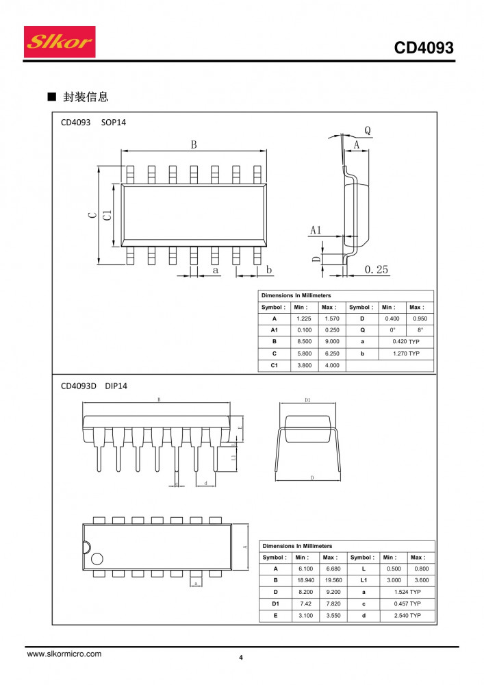 CD4093 datasheet page 4