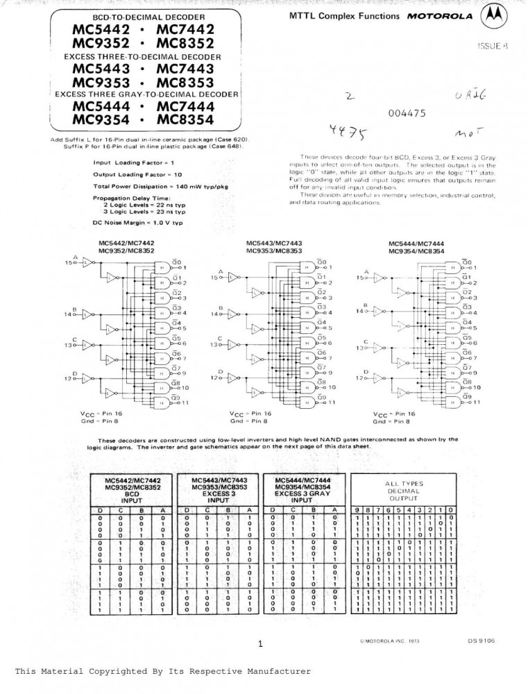 MC5442L datasheet page 1