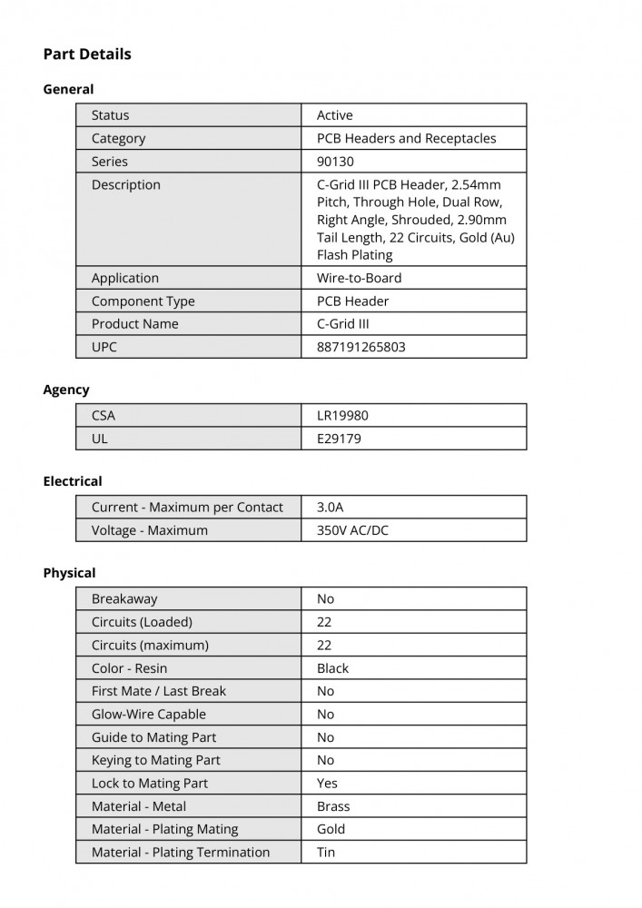 Technical document page 2 for product 901303422