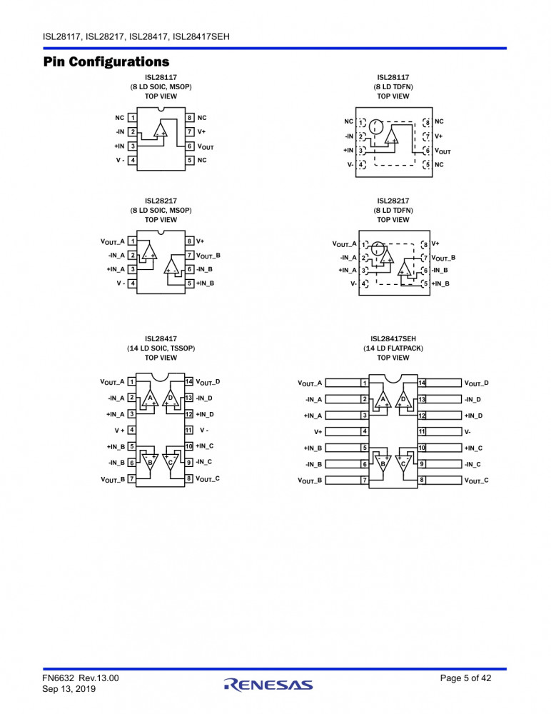 ISL28217 datasheet page 5