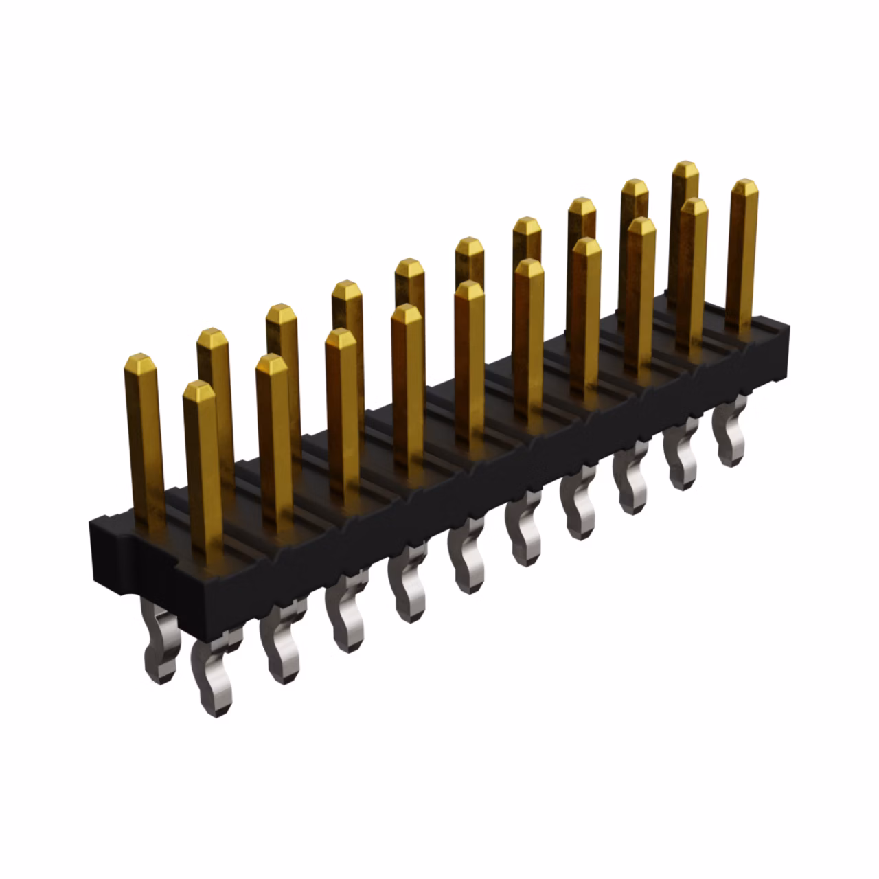 2.00mm Pitch Milli-Grid Straddle Mount Header, 20 Circuits, 0.38µm Gold (Au) Selective Plating, Lead-Free for sale
