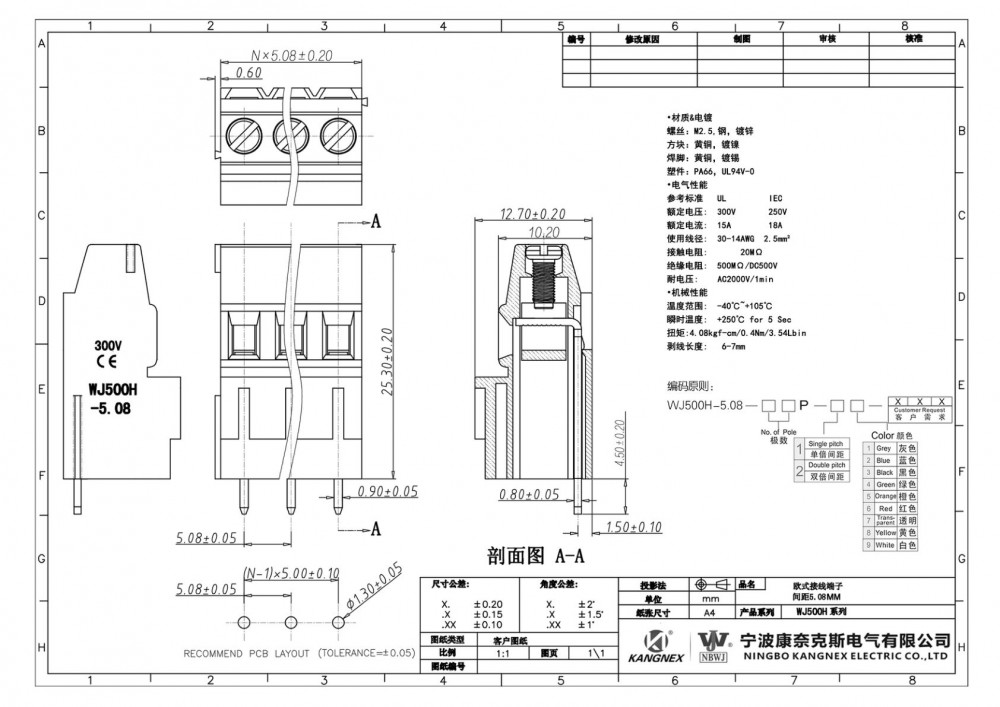KANGNEX WJ500H-5.08-03P-14-00A product document