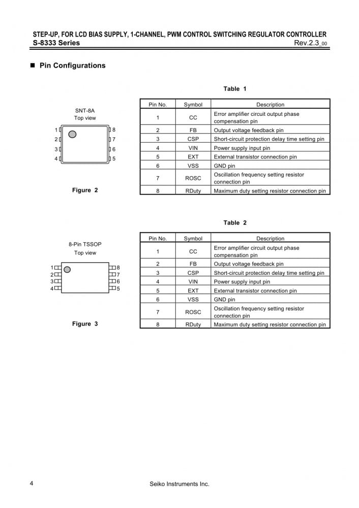 ABLIC S-8333 datasheet page 4