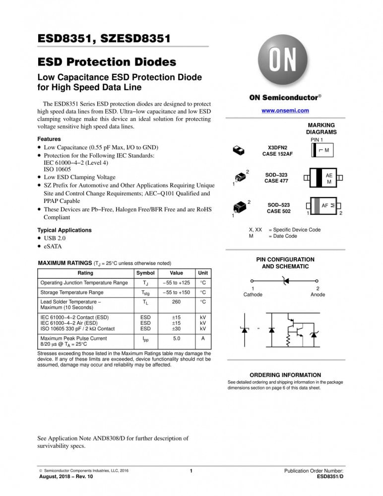 ESD8351 datasheet page 1