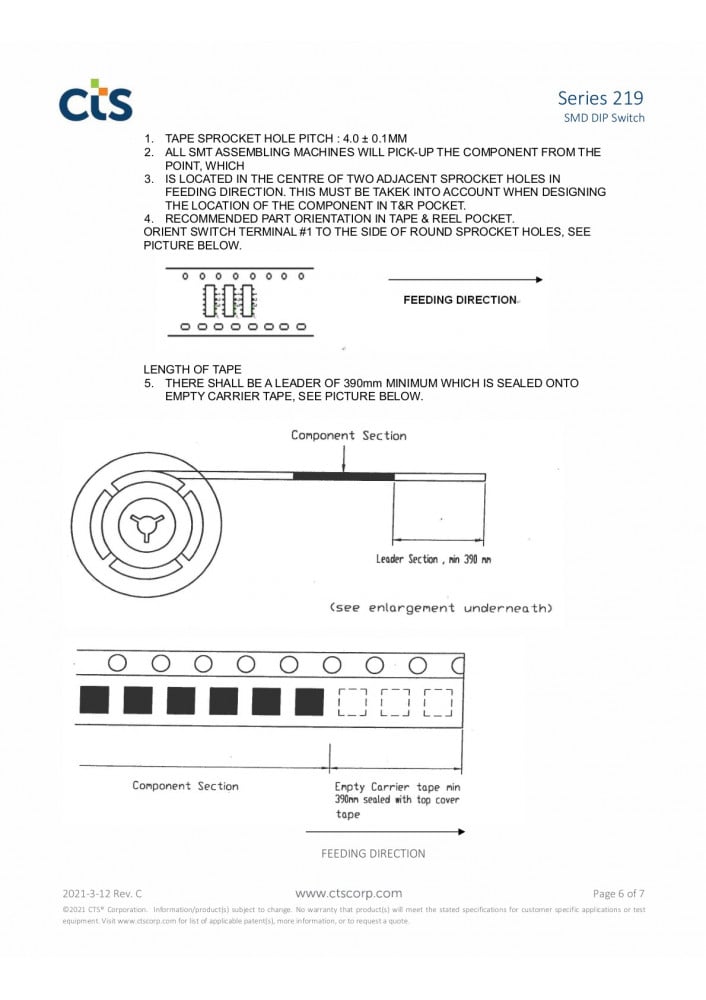 CTS 219-4LPSJ datasheet page 6