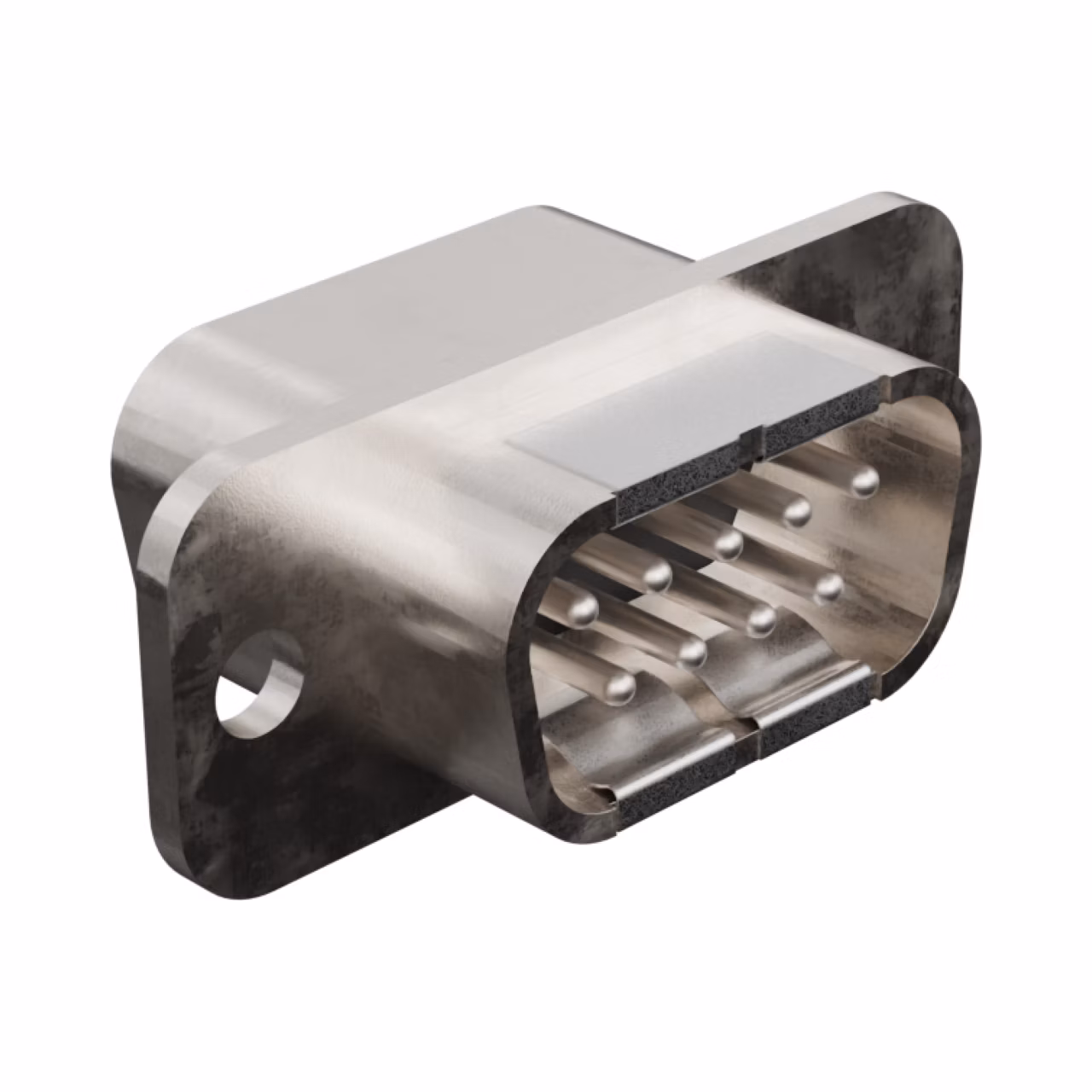 Standard-Density EMI Filtered D-Sub Connector, Male, Straight, Solder Cup, 4000pF Pi, RoHS, 9 Circuits for sale