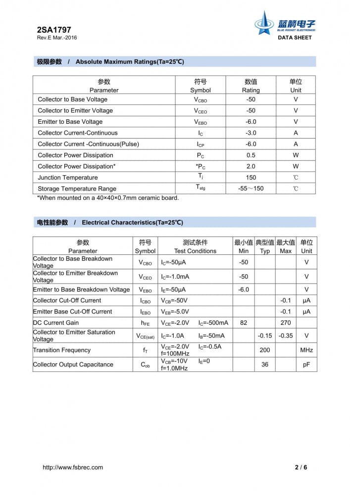 2SA1797-Q datasheet page 2