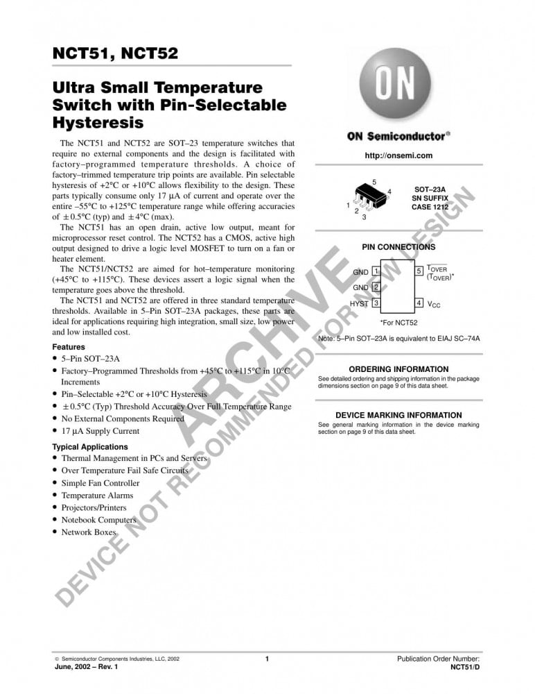 NCT51SN115T1 datasheet page 1
