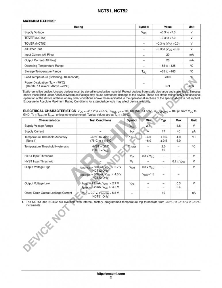 NCT51SN115T1 datasheet page 2