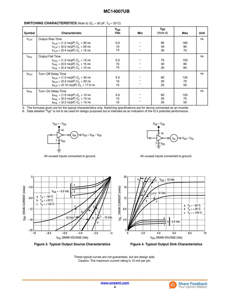 MC14007UB datasheet page 4