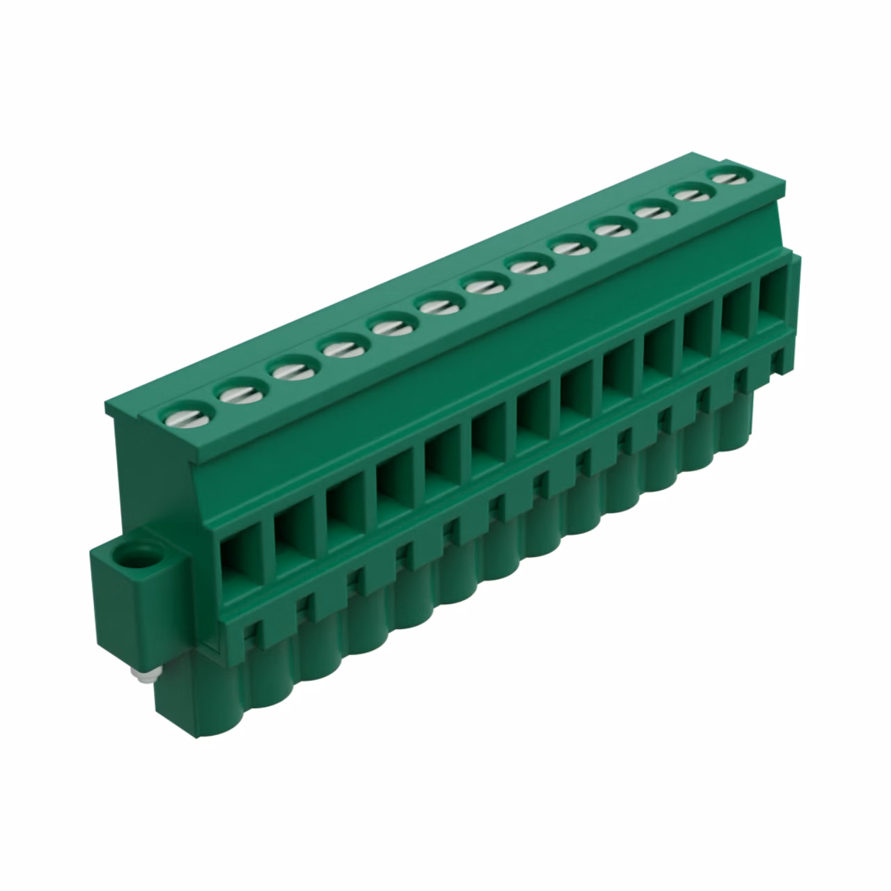 5.00mm Pitch Eurostyle Vertical Plug, with Retention Screws and Standard  Imprinting, Rear Wire Entry, Green Housing, 13 Circuits for sale