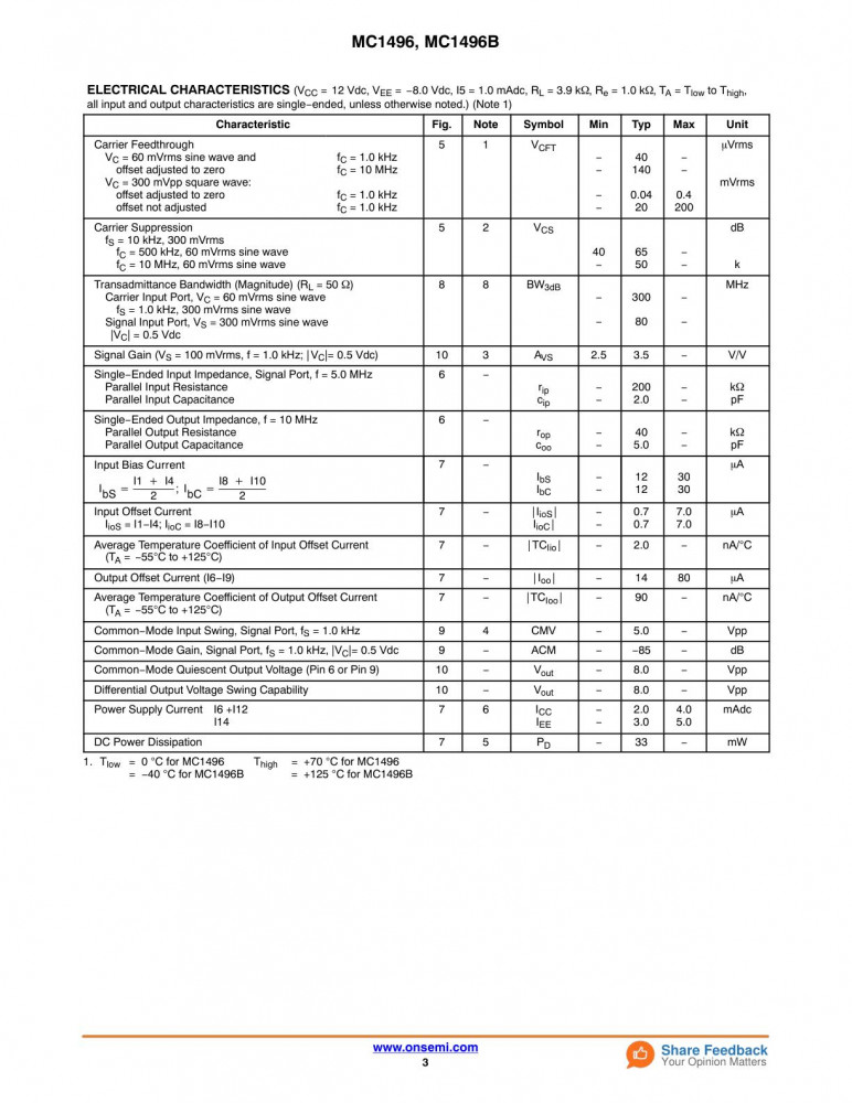 MC1496 datasheet page 3