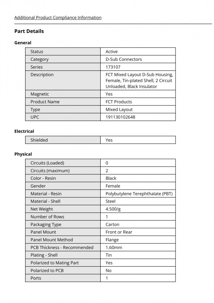 MOLEX 1731070786 product drawing preview, page 2