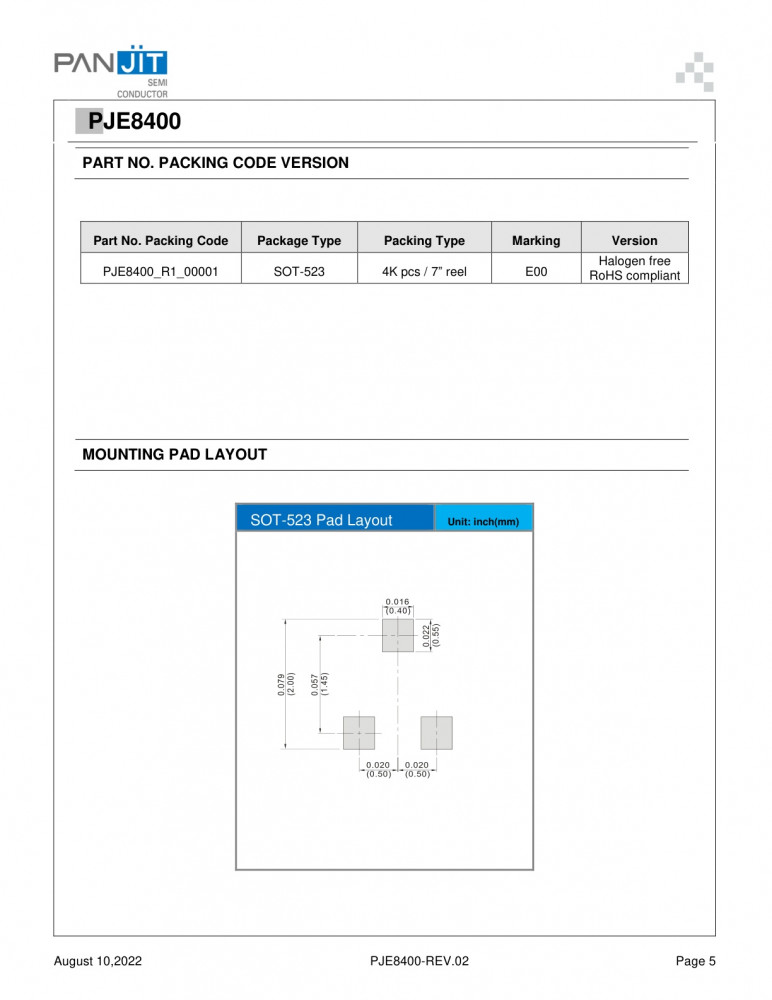 PJE8400 datasheet page 5