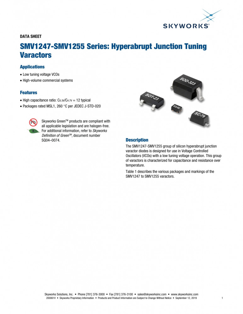 SMV1249-079LF datasheet page 1
