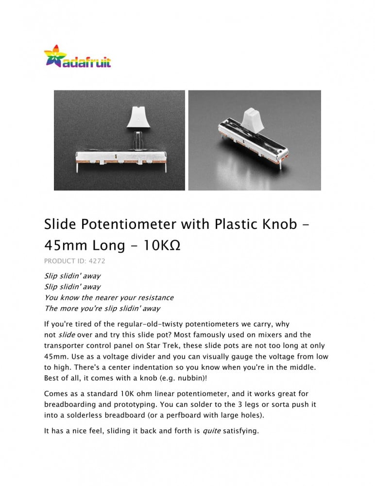 Adafruit 4272 technical document page 1