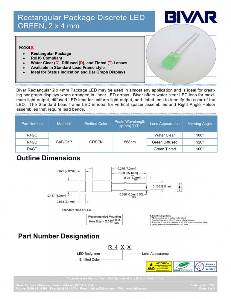 BIVAR R4GD datasheet page 1