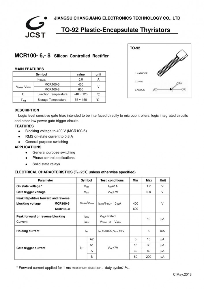 JSCJ MCR100-8 datasheet page