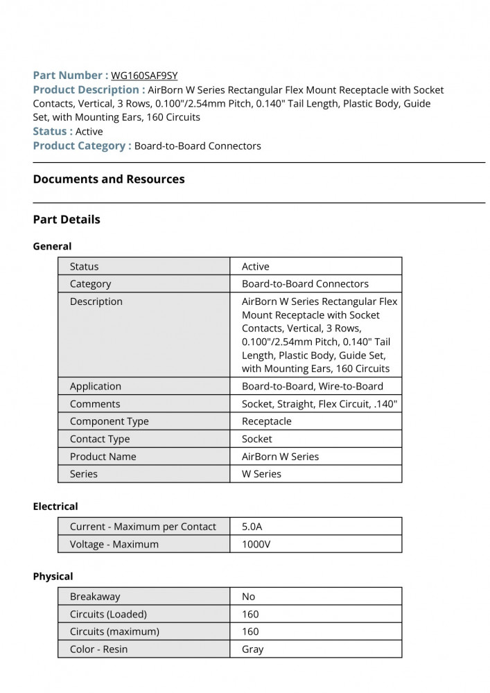 WG160SAF9SY document image, page 1