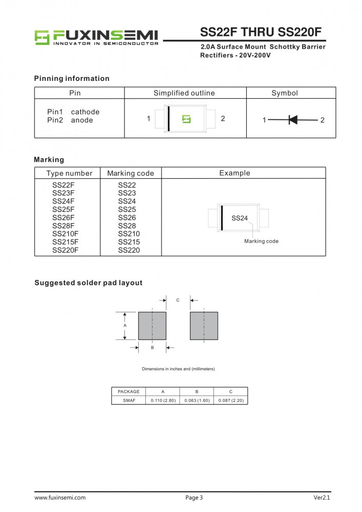SS210F datasheet page 3